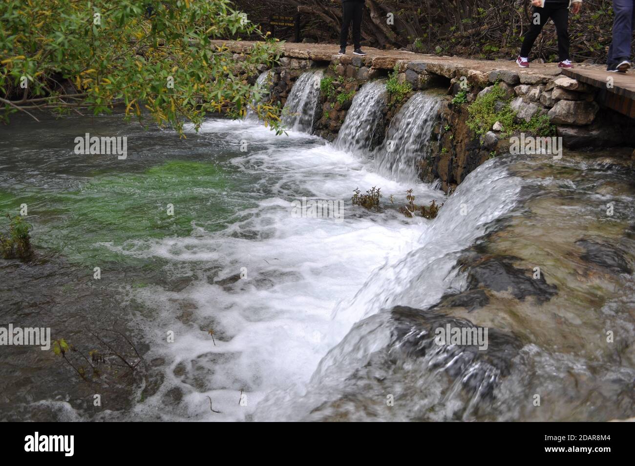 Waterfalls in the river in banias national park hi-res stock ...