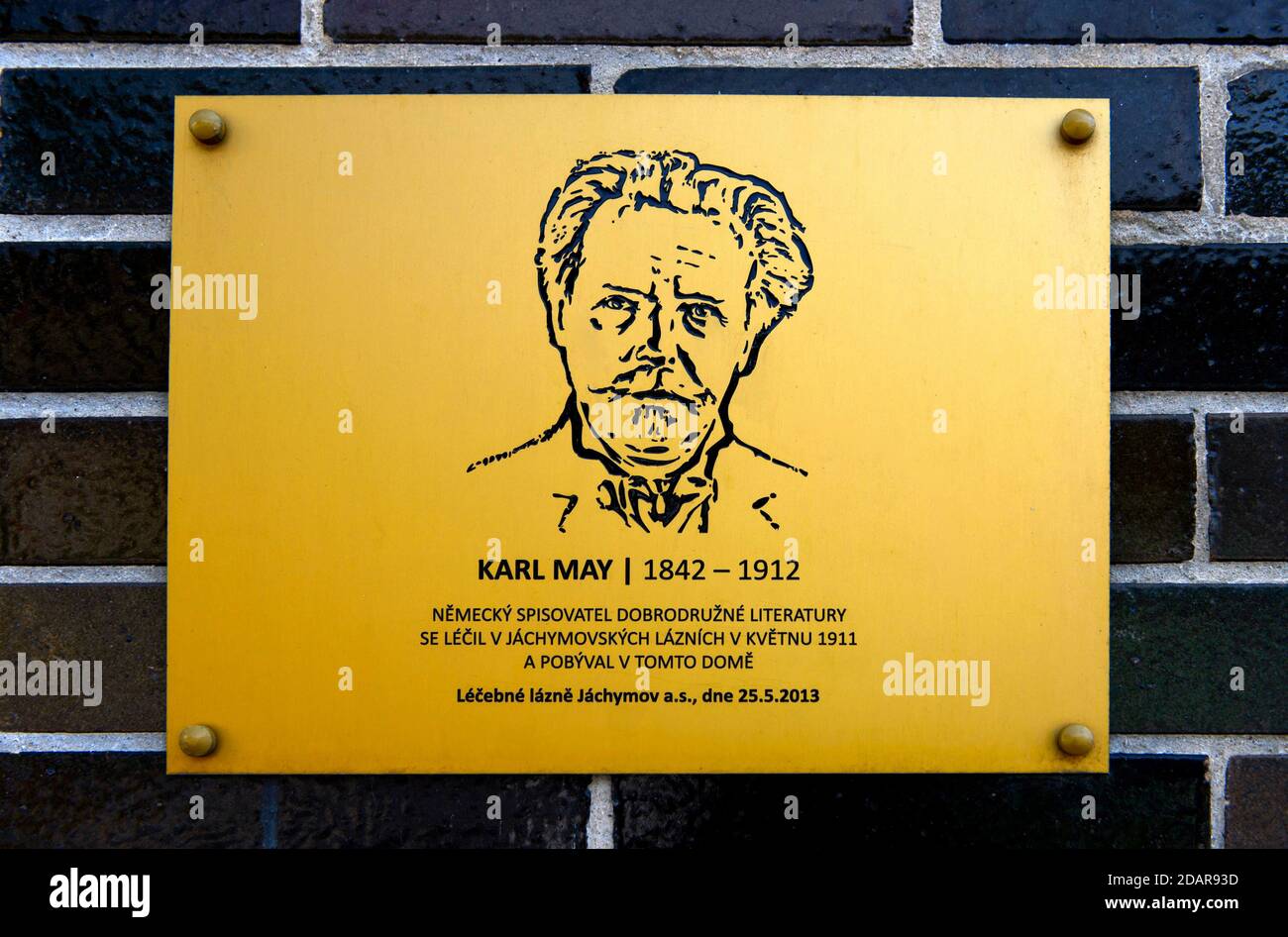 Commemorative plaque of the spa stay of the German adventure writer ...