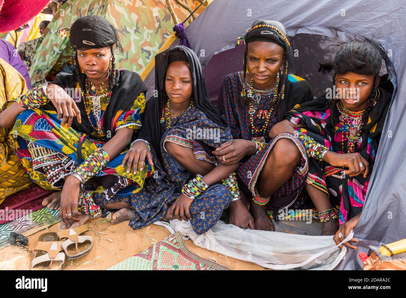 Young girls at the Gerewol festival, courtship ritual competition among ...