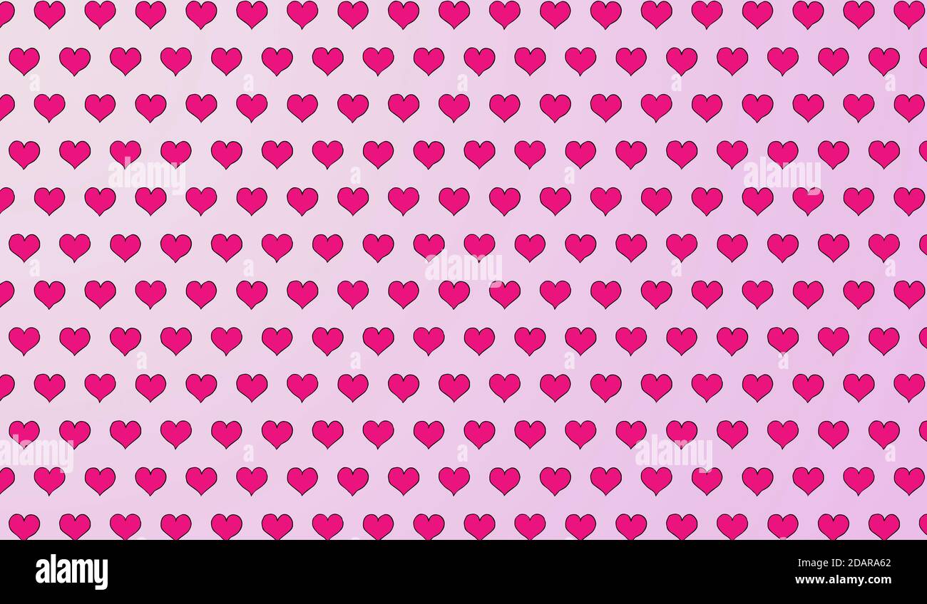 2d pink pattern of cartoon hearts on isolated background Stock Photo ...
