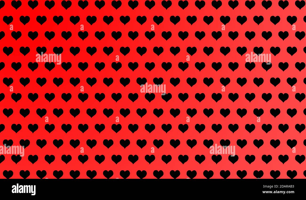 2d red pattern of cartoon hearts on isolated background Stock Photo - Alamy