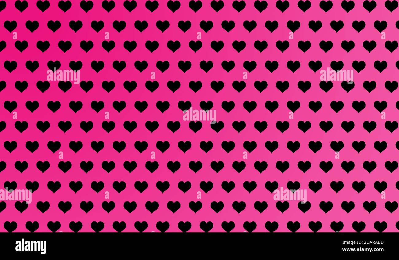 2d pink pattern of cartoon hearts on isolated background Stock Photo ...