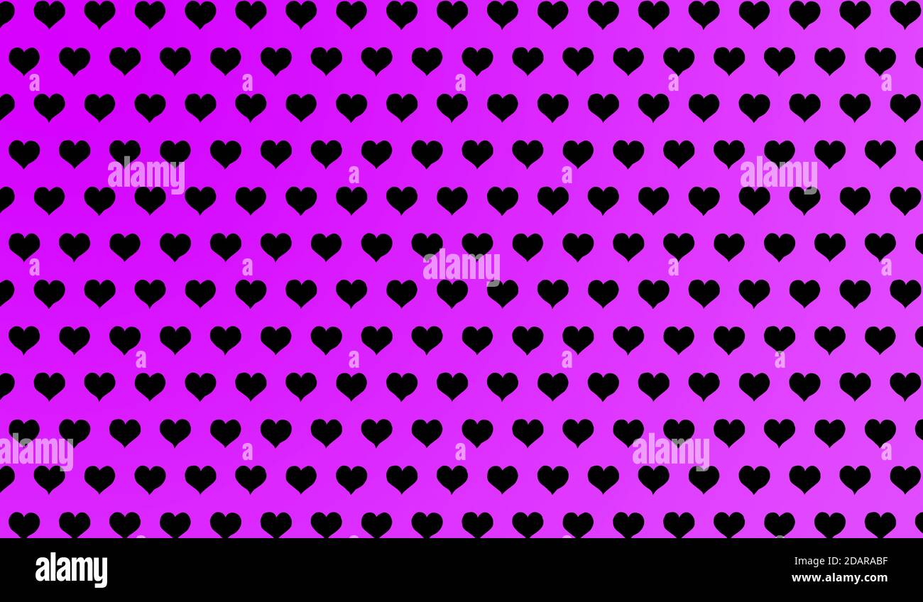 2d violet pattern of cartoon hearts on isolated background Stock Photo ...