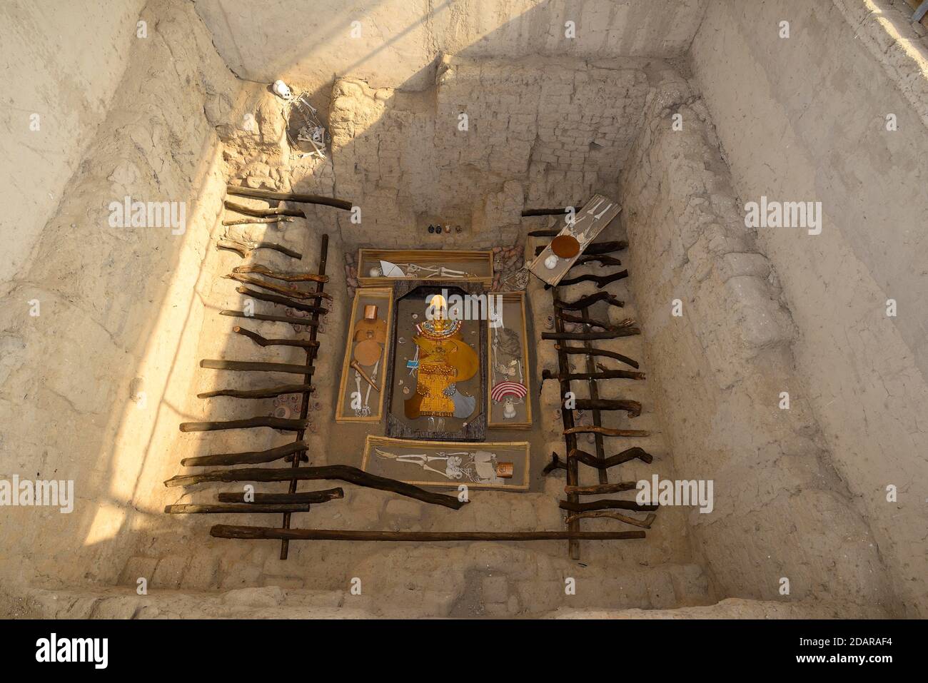 The royal tombs of the Lord of Sipan, Moche culture, Huaca Rajada, near ...