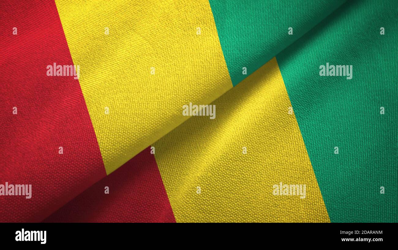 Guinea two flags textile cloth, fabric texture Stock Photo - Alamy
