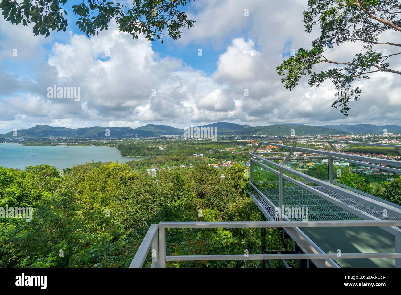 Terrace with a beautiful landscape scenery view of Tropical sea and ...