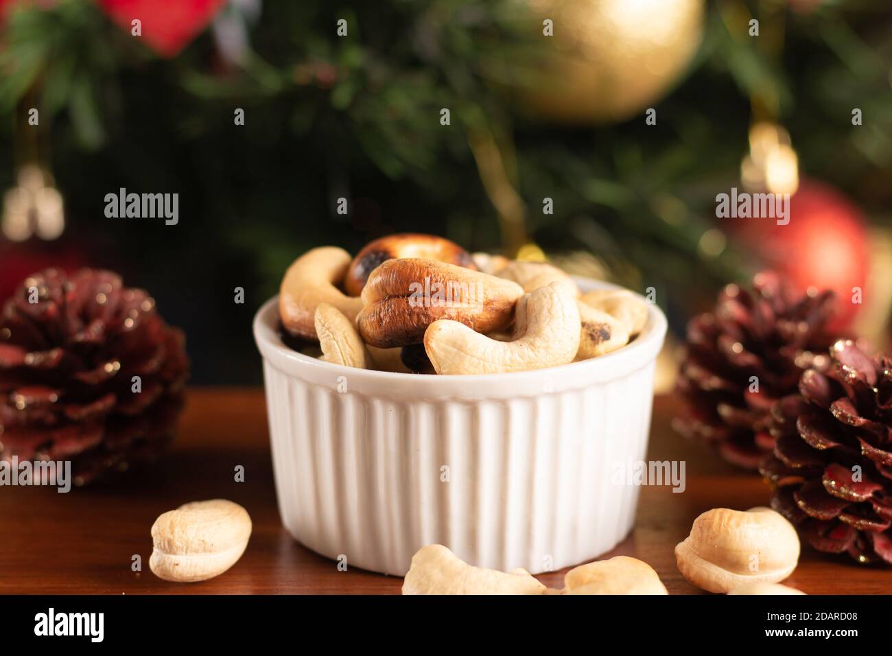 Cashew nut traditional Christmas food. Christmas Party Decoration Stock ...