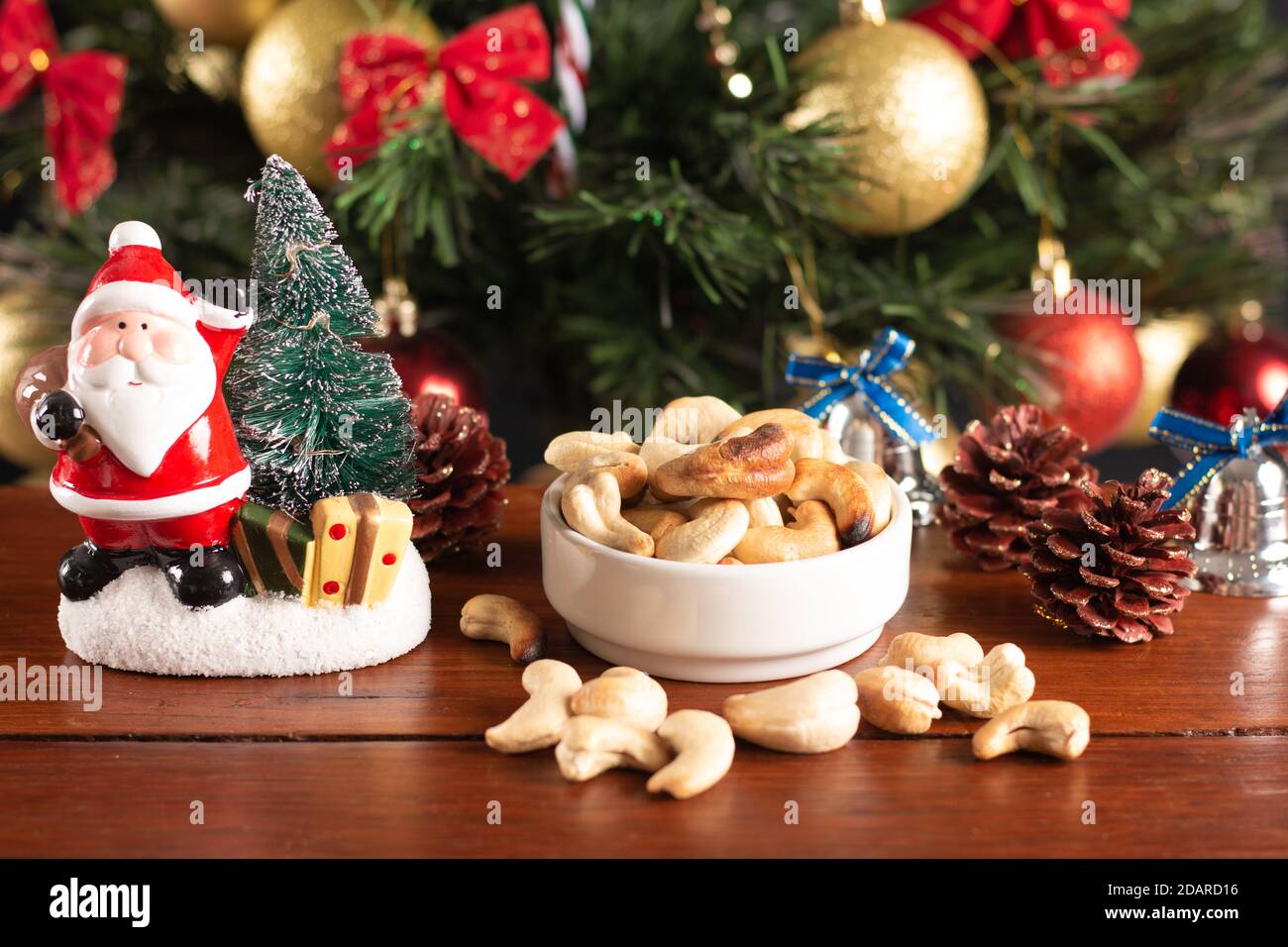 Cashew nut traditional Christmas food. Christmas Party Decoration Stock ...