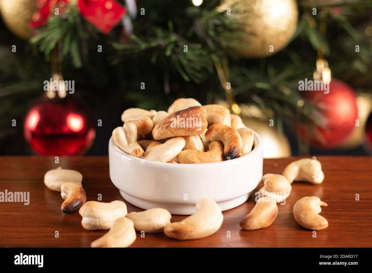 Cashew nut traditional Christmas food. Christmas Party Decoration Stock ...