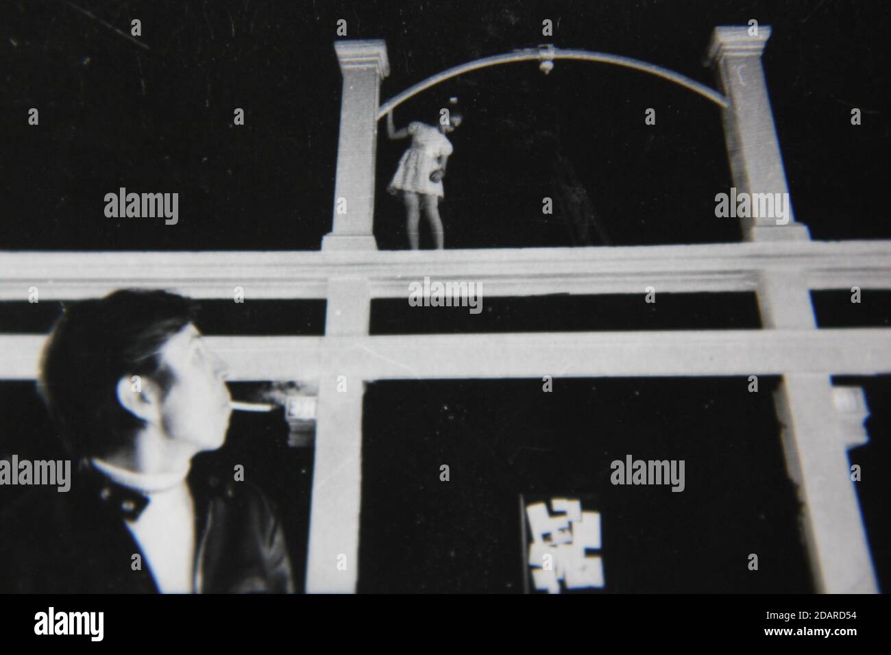 Fine 1970s vintage black and white photography of actors rehearsing a ...