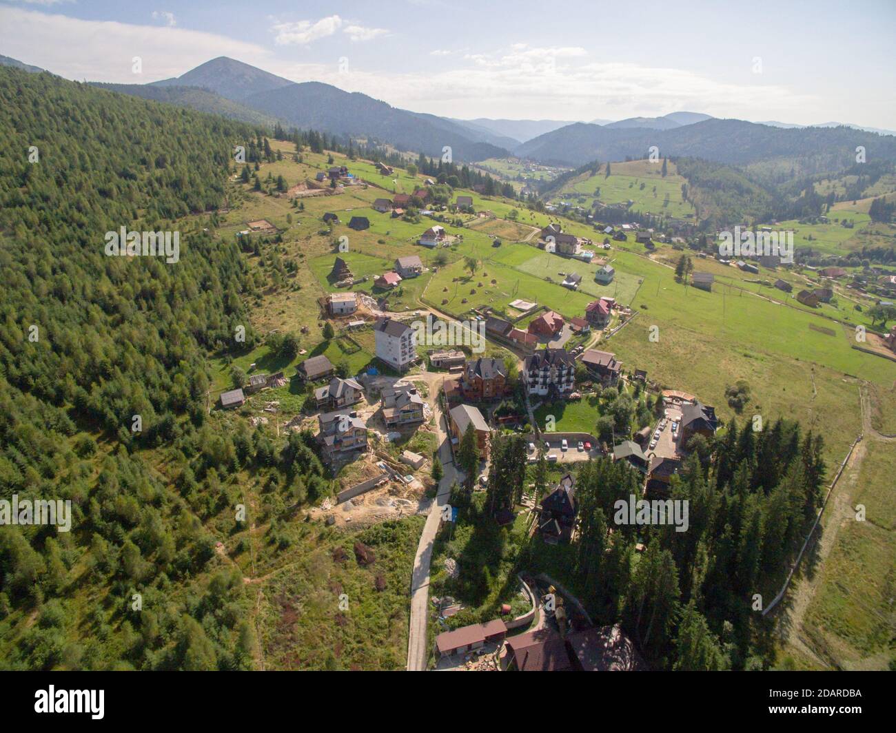 Green Forest of Ukrainian mountines Karpatian. Beautiful Landscape ...