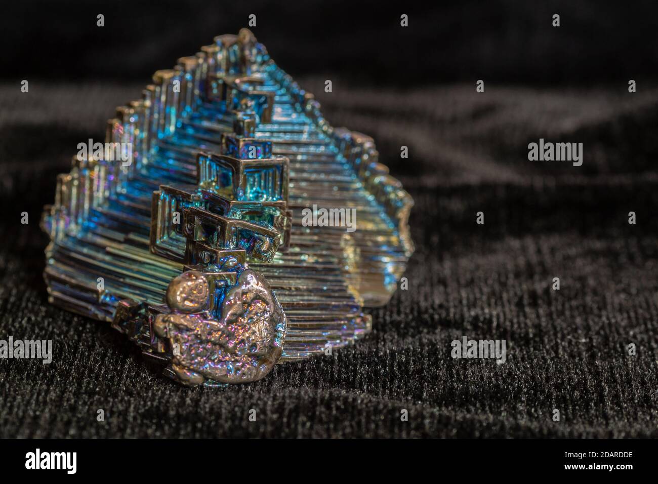 A macro photography of Bismuth crystals showing their iridescent ...
