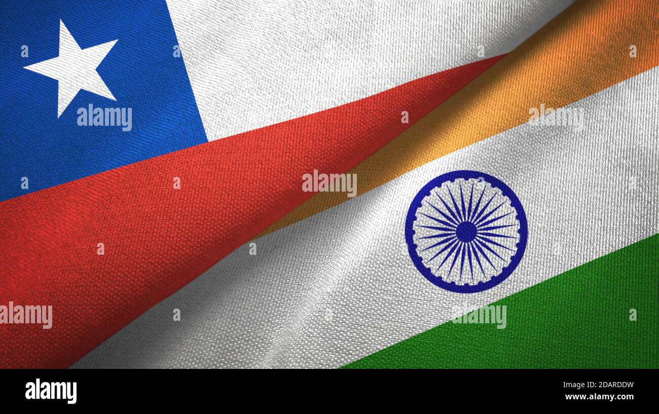 Chile and India two flags textile cloth, fabric texture Stock Photo - Alamy