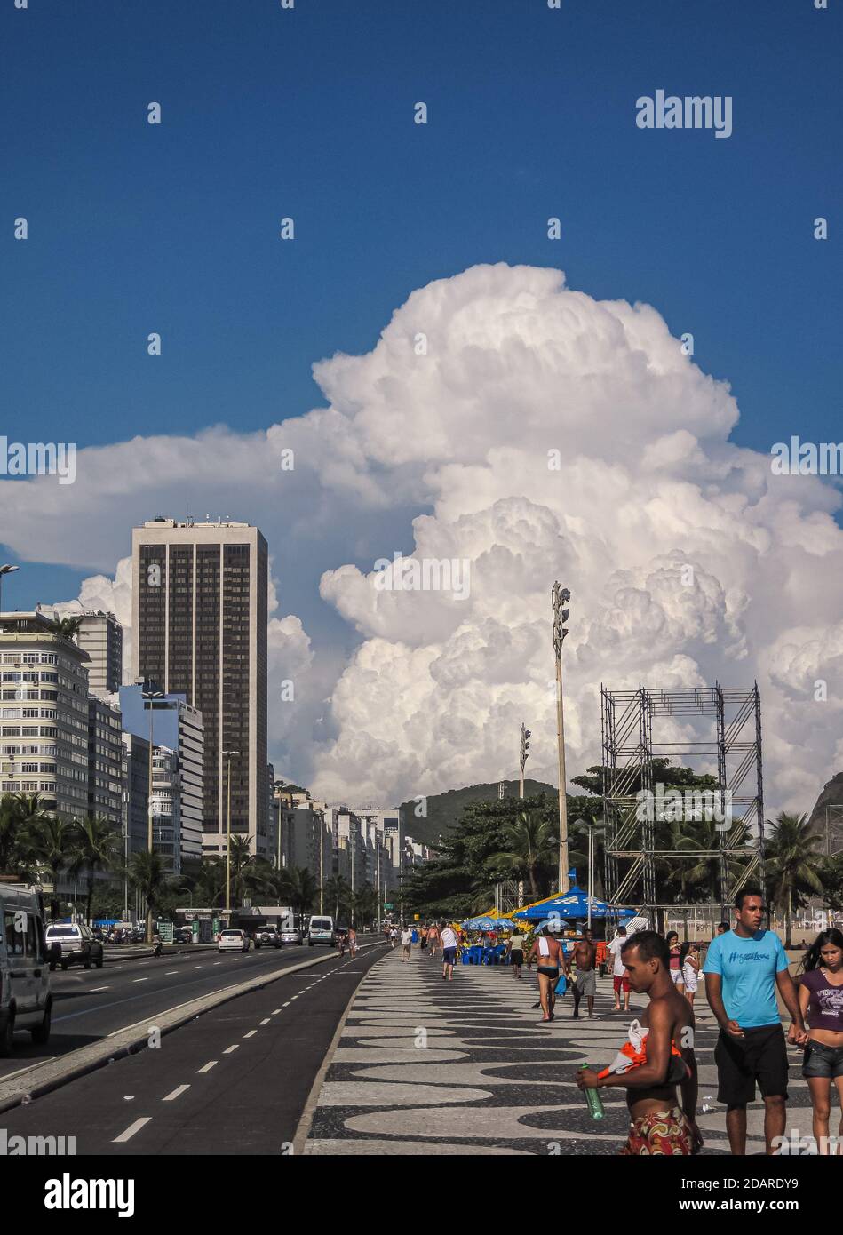 Rio de Janeiro Brazil - December 24, 2008: Huge white cloud in blue sky ...