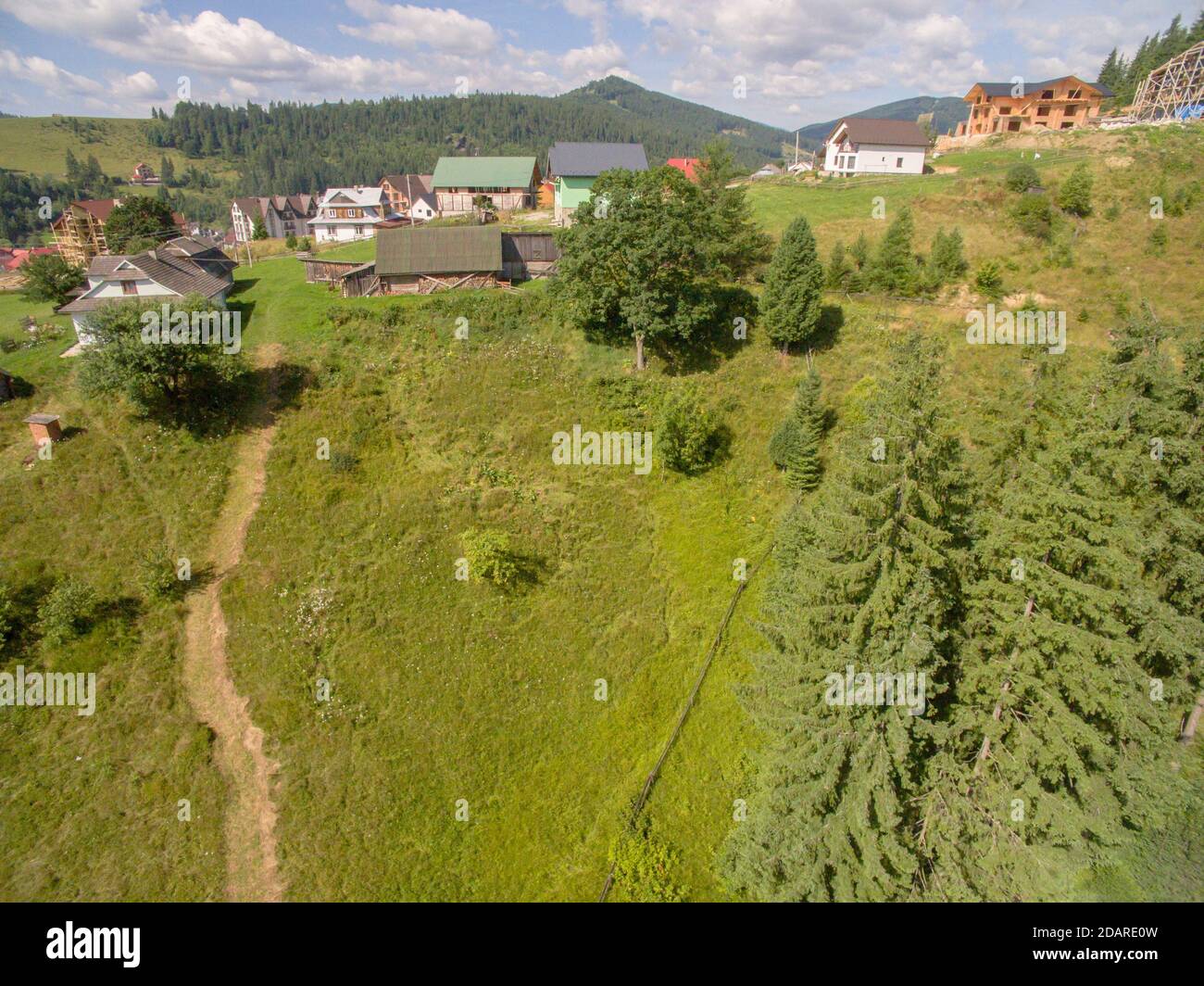 4k aerial video village forest hi-res stock photography and images - Alamy