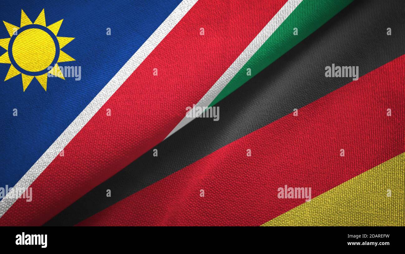 Namibia and Germany two flags textile cloth, fabric texture Stock Photo ...