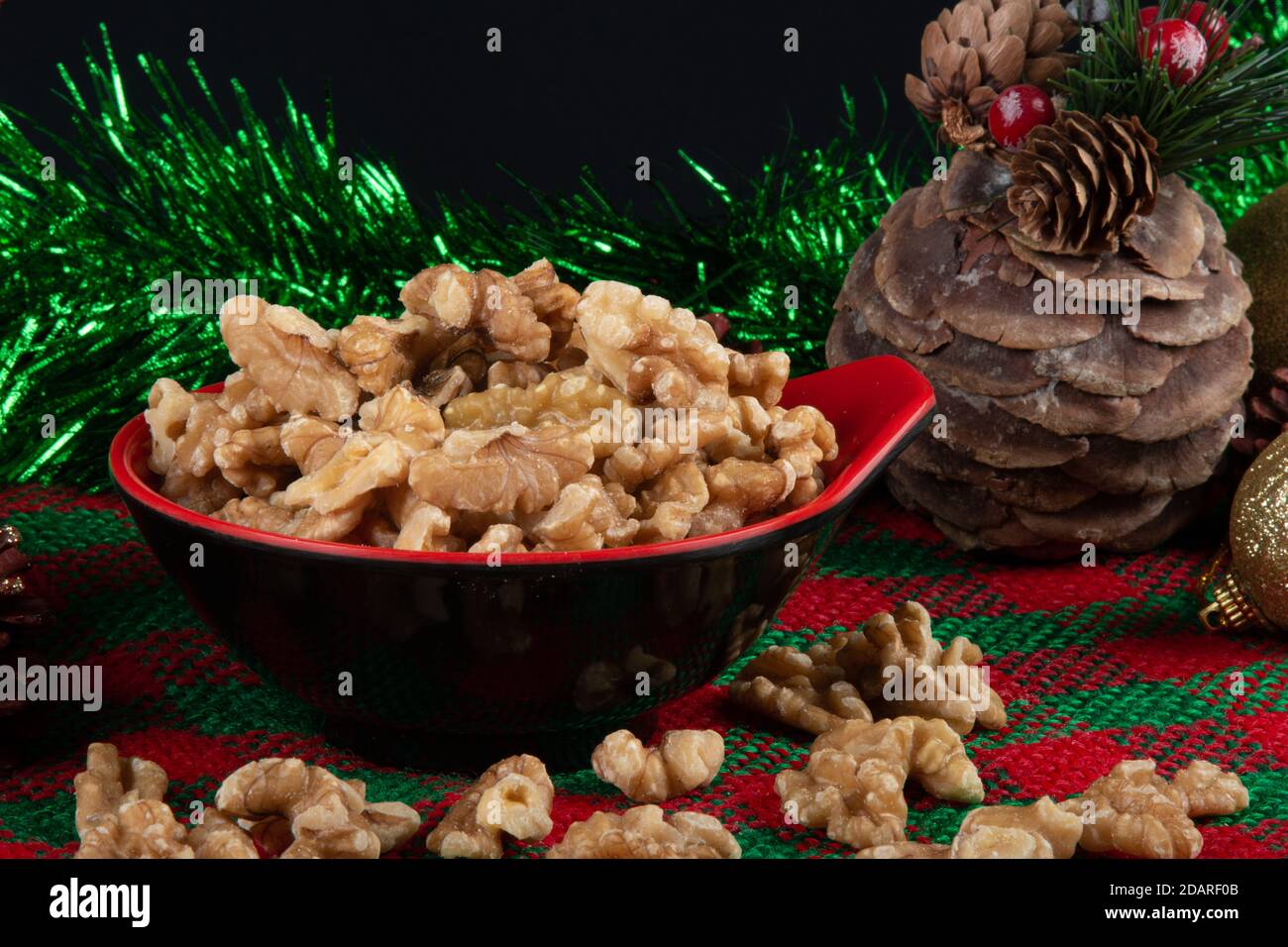 Traditional christmas food walnuts. Christmas Party Decoration Stock ...