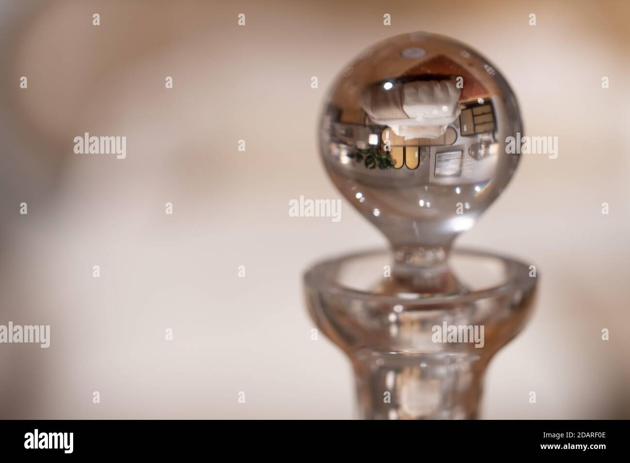 Inverted reflection in a glass ball Stock Photo - Alamy