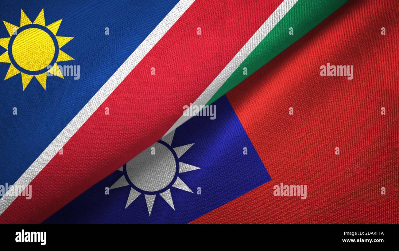 Namibia and Taiwan two flags textile cloth, fabric texture Stock Photo ...