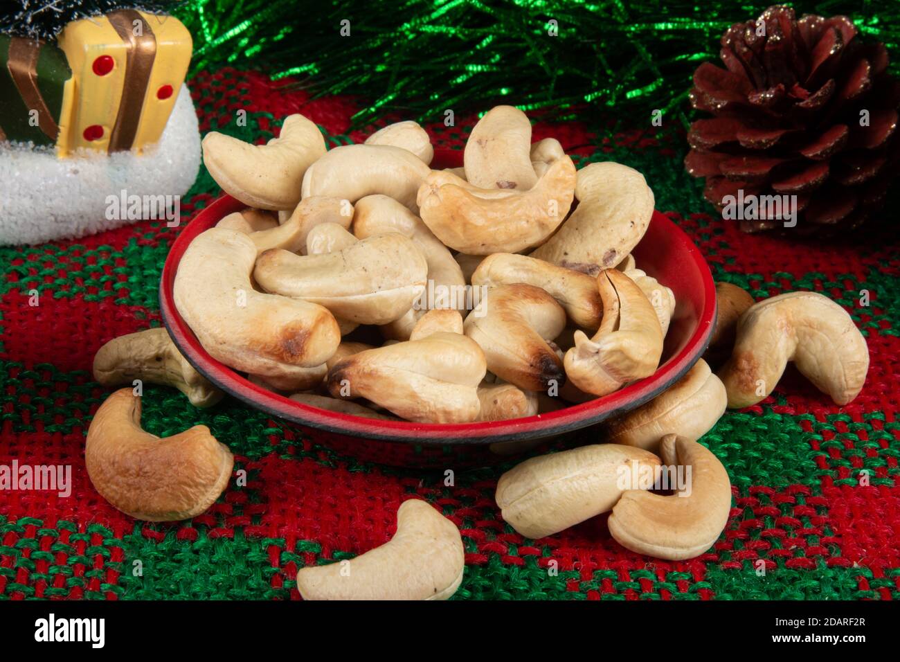 Cashew nut traditional Christmas food. Christmas Party Decoration Stock ...
