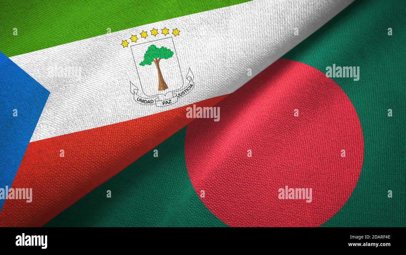 Equatorial Guinea and Bangladesh two flags textile cloth, fabric ...