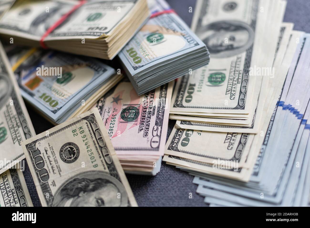 American dollar usa packs on money background. Financial concept Stock ...