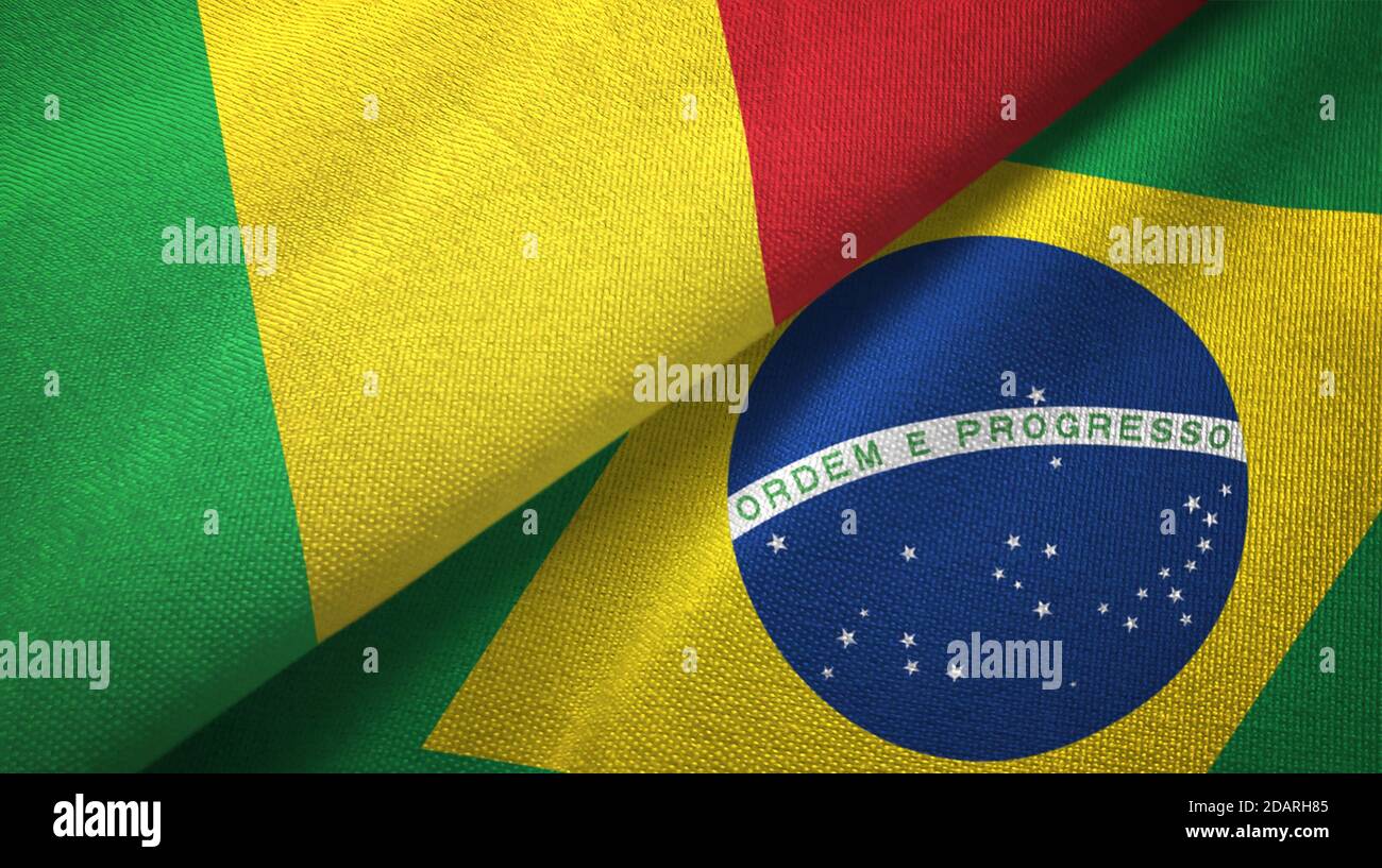 Mali and Brazil two flags textile cloth, fabric texture Stock Photo - Alamy