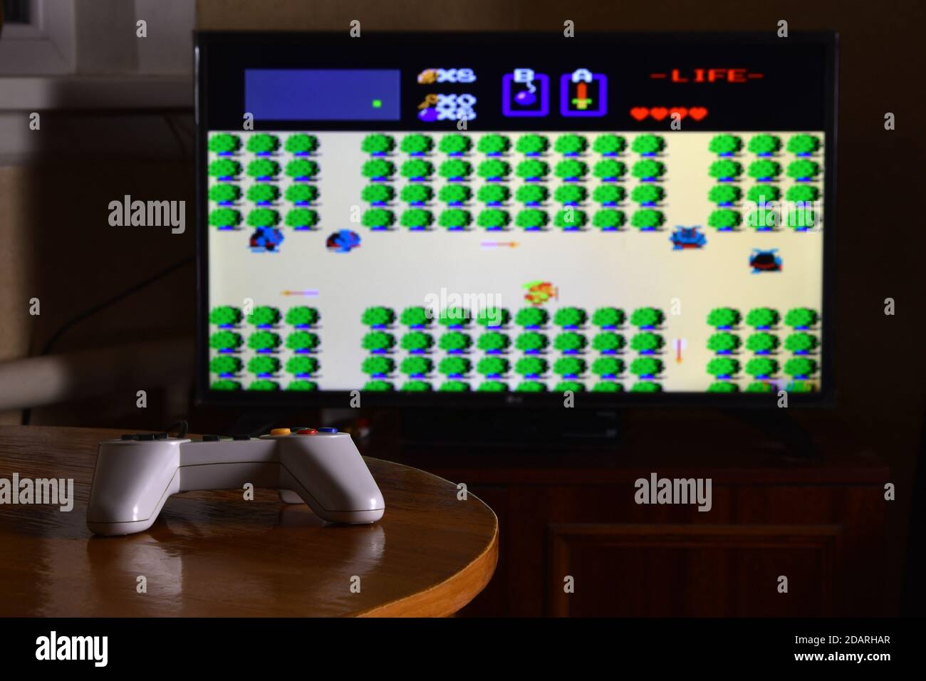 KHARKOV, UKRAINE - NOVEMBER 12, 2020: Dendy video game controller on ...