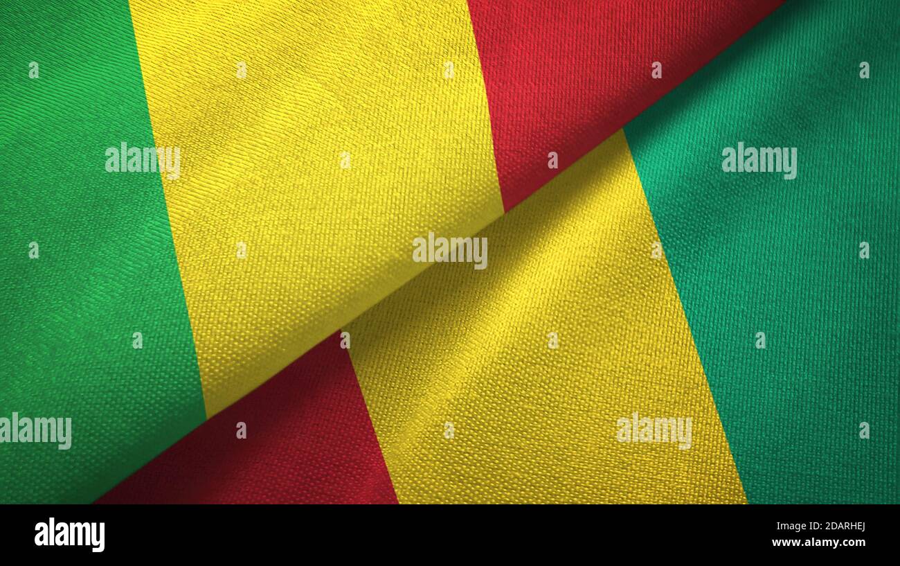 Mali and Guinea two flags textile cloth, fabric texture Stock Photo - Alamy