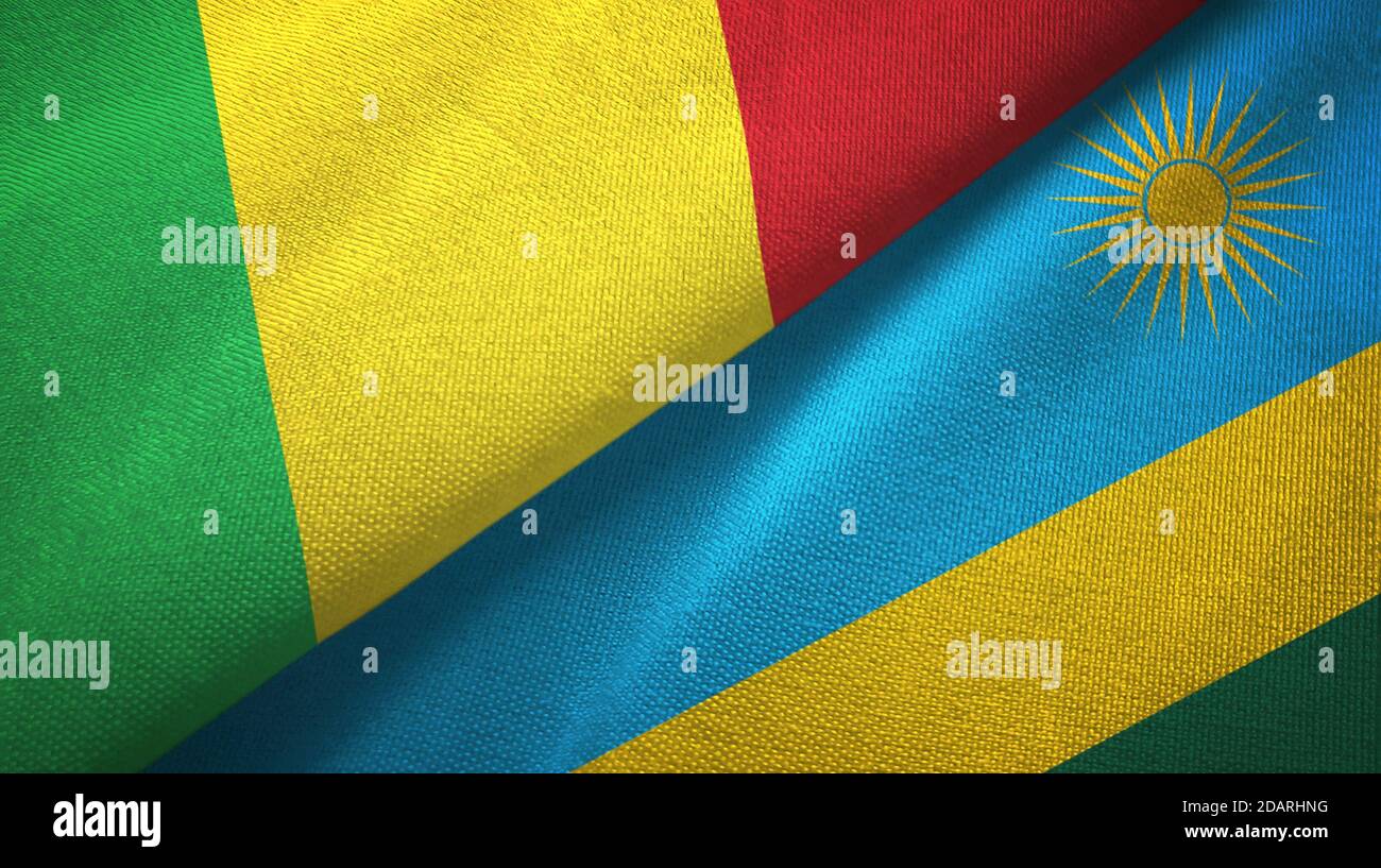 Mali and Rwanda two flags textile cloth, fabric texture Stock Photo - Alamy