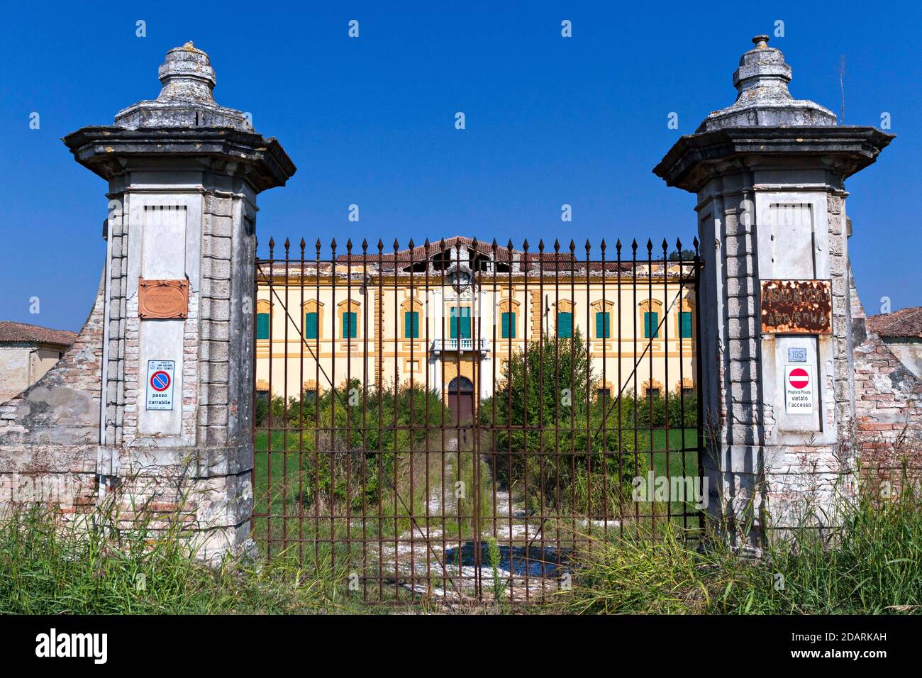 Abandoned Lions Club, Arrigona Villa building in the Po Plain, Lombardy ...