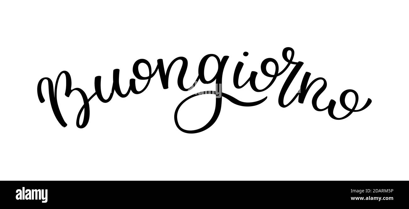 Hand lettering Good morning. Italian letters. Template for card, poster ...