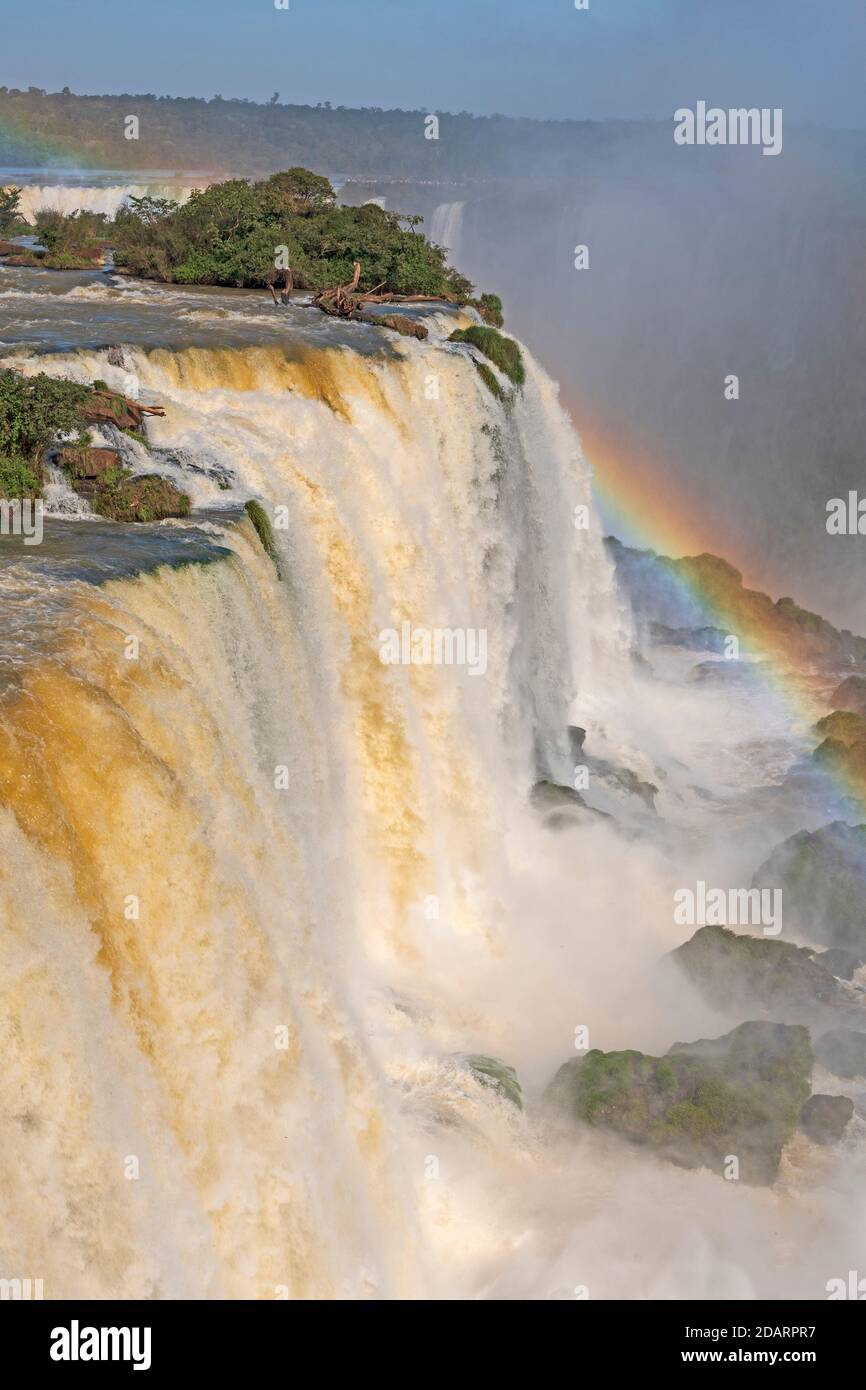 Roaring Waters Over Dramatic Iguazu Falls in Brazil Stock Photo - Alamy