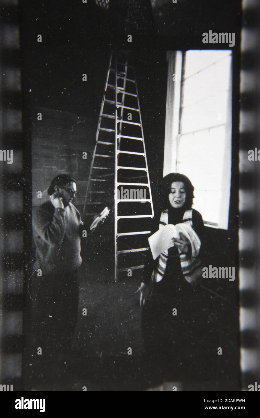 Fine 1970s vintage black and white photography of actors rehearsing a ...