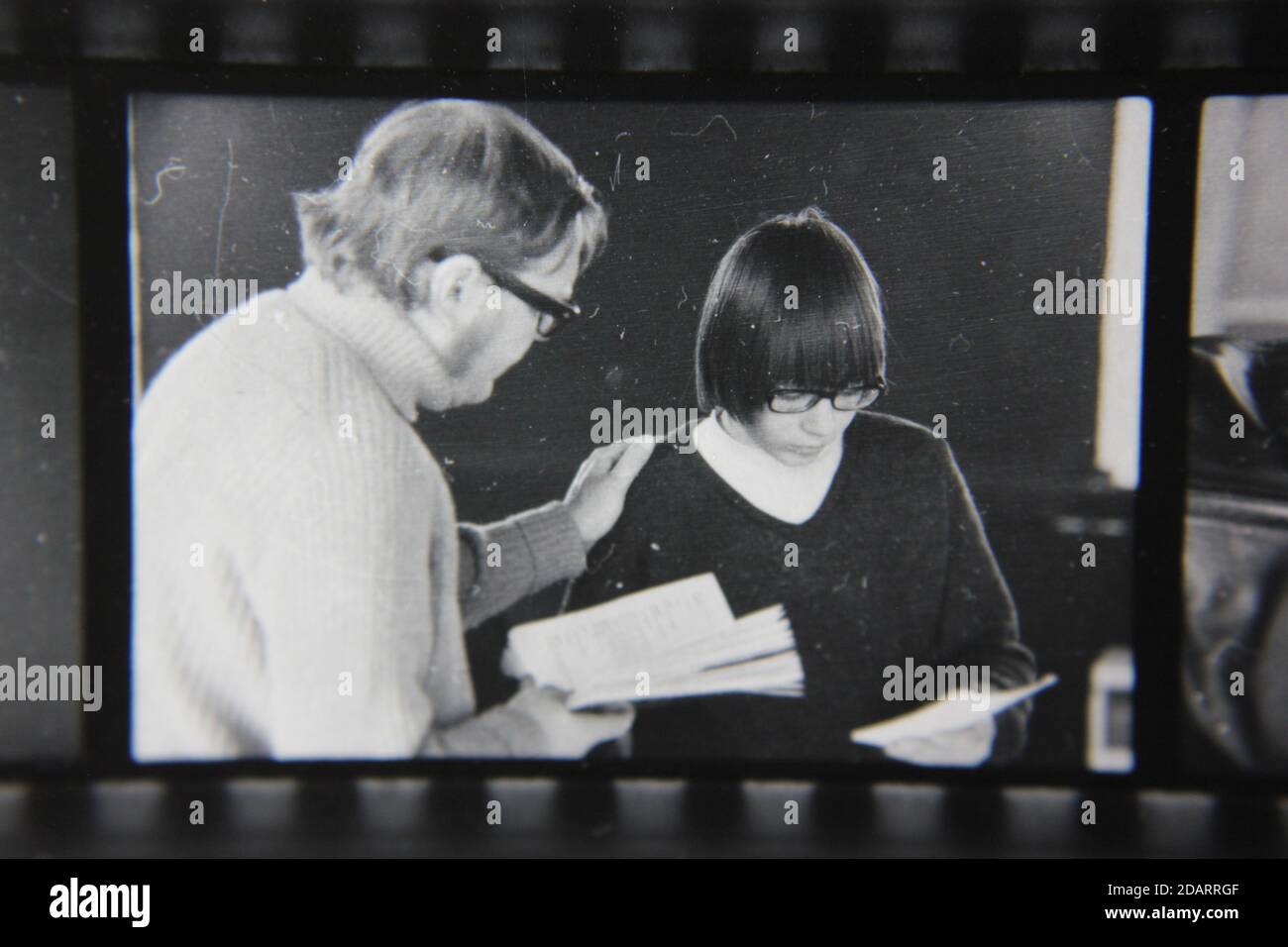 Fine 1970s vintage black and white photography of actors rehearsing a ...