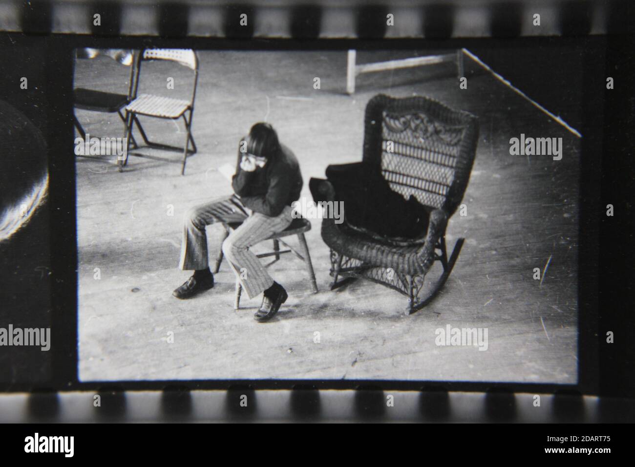 Fine 1970s vintage black and white photography of actors rehearsing a play Stock Photo - Alamy