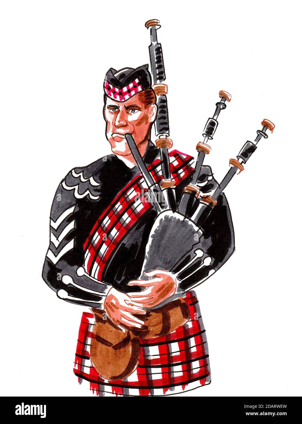 Bagpiper Drawing