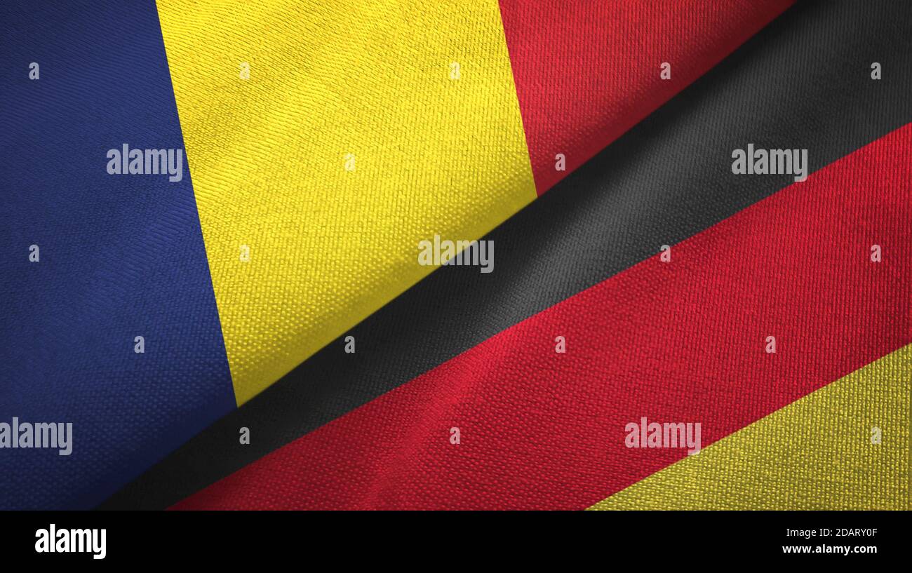 Chad and Germany two flags textile cloth, fabric texture Stock Photo ...