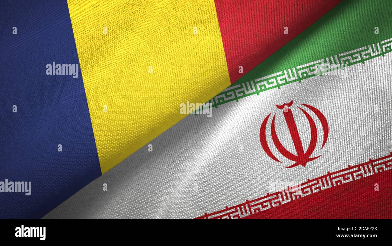 Chad and Iran two flags textile cloth, fabric texture Stock Photo - Alamy