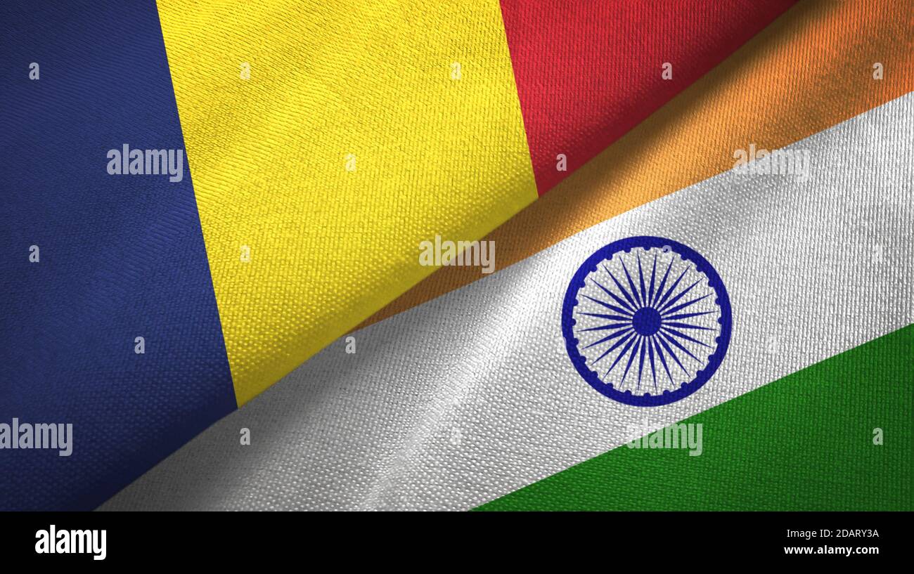 Chad and India two flags textile cloth, fabric texture Stock Photo - Alamy