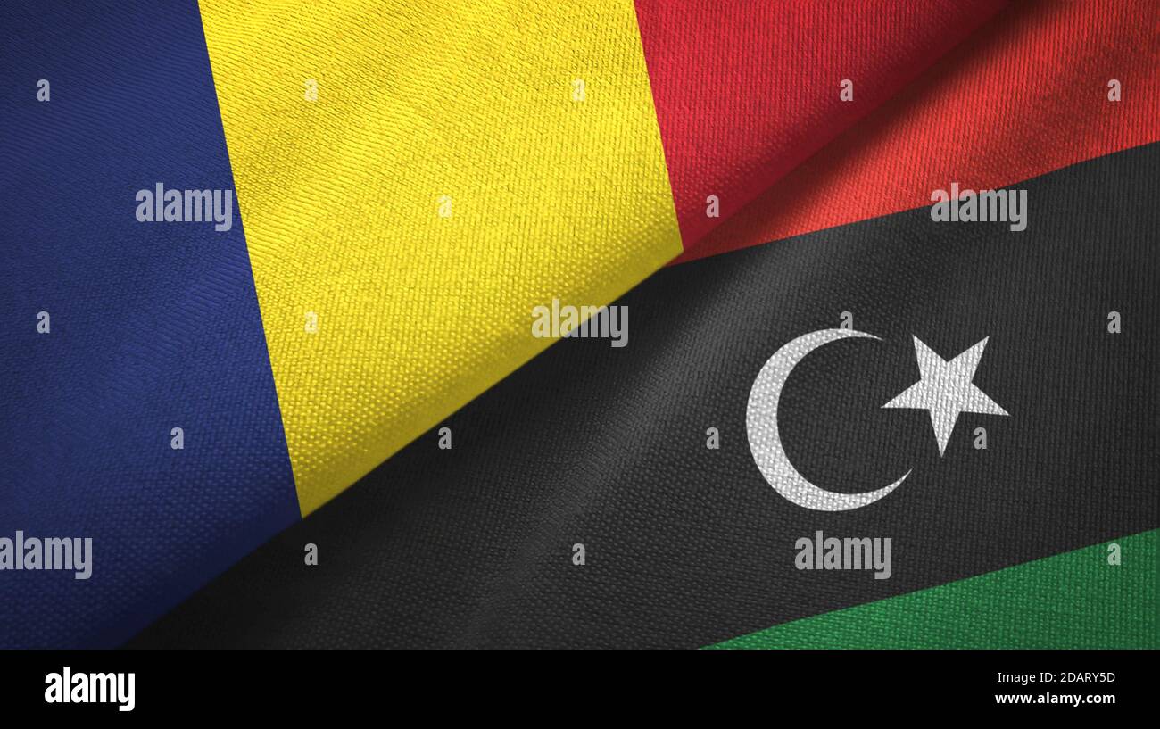 Chad and Libya two flags textile cloth, fabric texture Stock Photo - Alamy