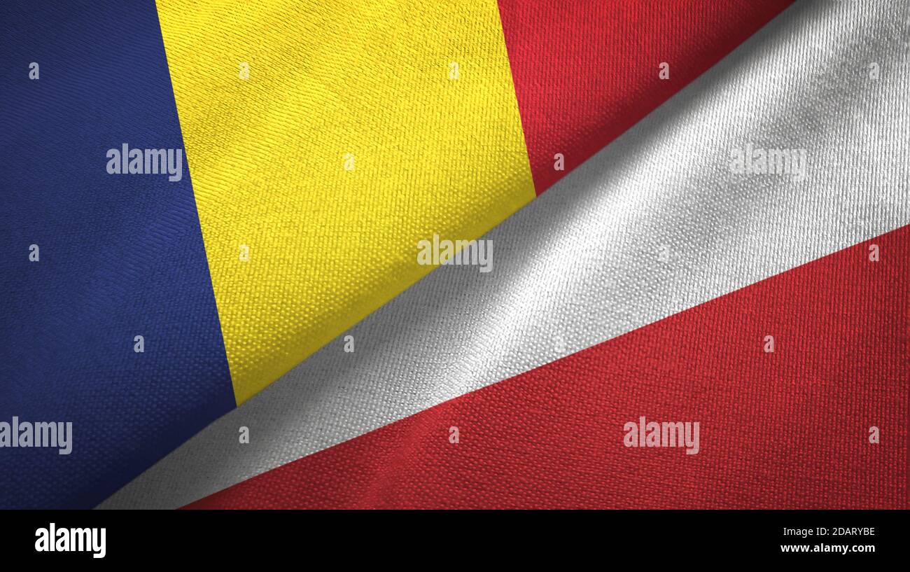 Chad and Poland two flags textile cloth, fabric texture Stock Photo - Alamy