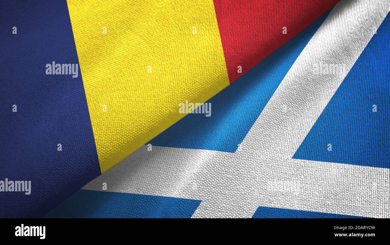 Chad and Scotland two flags textile cloth, fabric texture Stock Photo ...