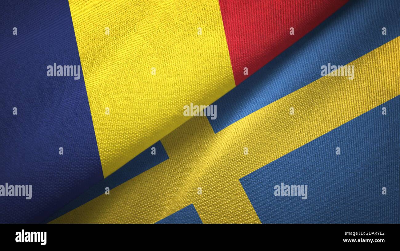 Chad and Sweden two flags textile cloth, fabric texture Stock Photo - Alamy