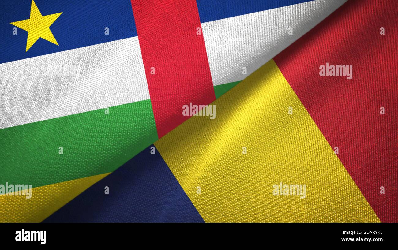 Central African Republic and Chad two flags textile cloth, fabric ...