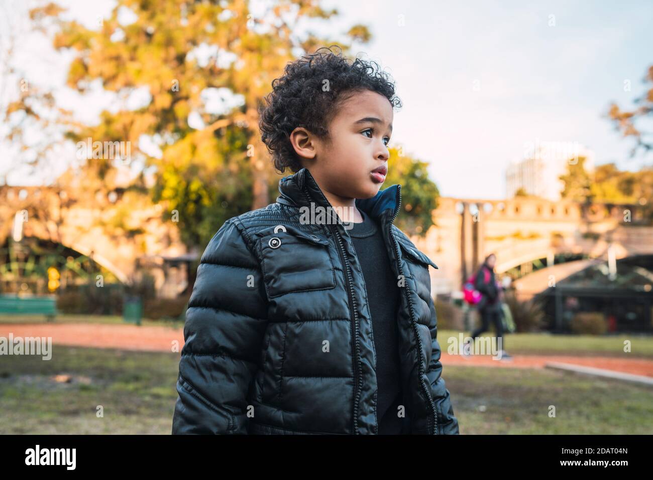 African american boy at the park Stock Photo - Alamy