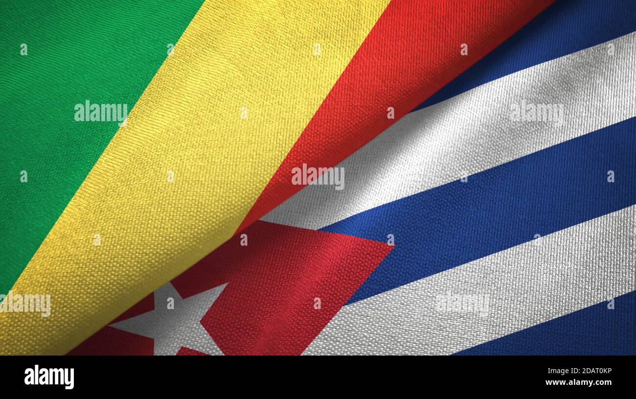 Congo and Cuba two flags textile cloth, fabric texture Stock Photo - Alamy