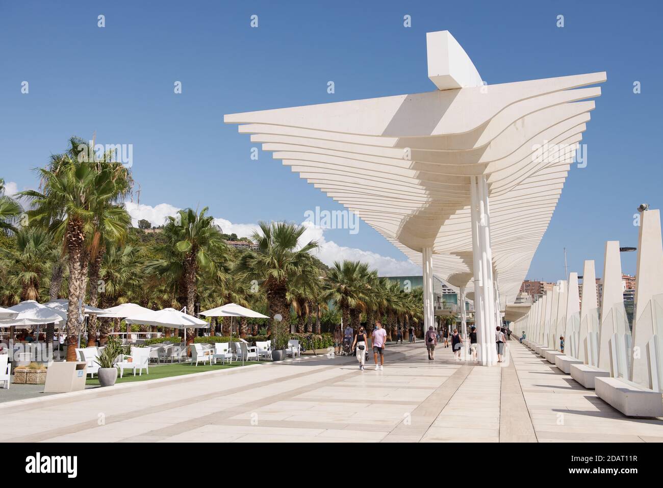 Paseo del Muelle Uno in Malaga, Spain Stock Photo - Alamy