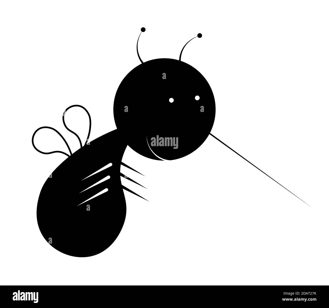 Icon mosquito. Harmful insect, disease vector. Black white isolated ...