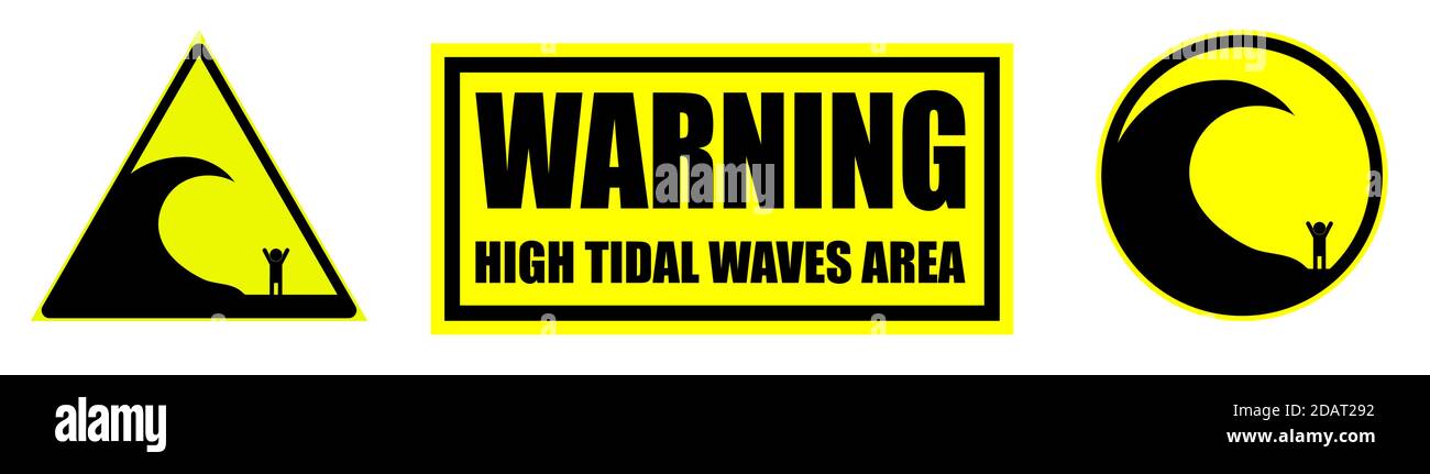 High tide warning sign Stock Vector Images - Alamy